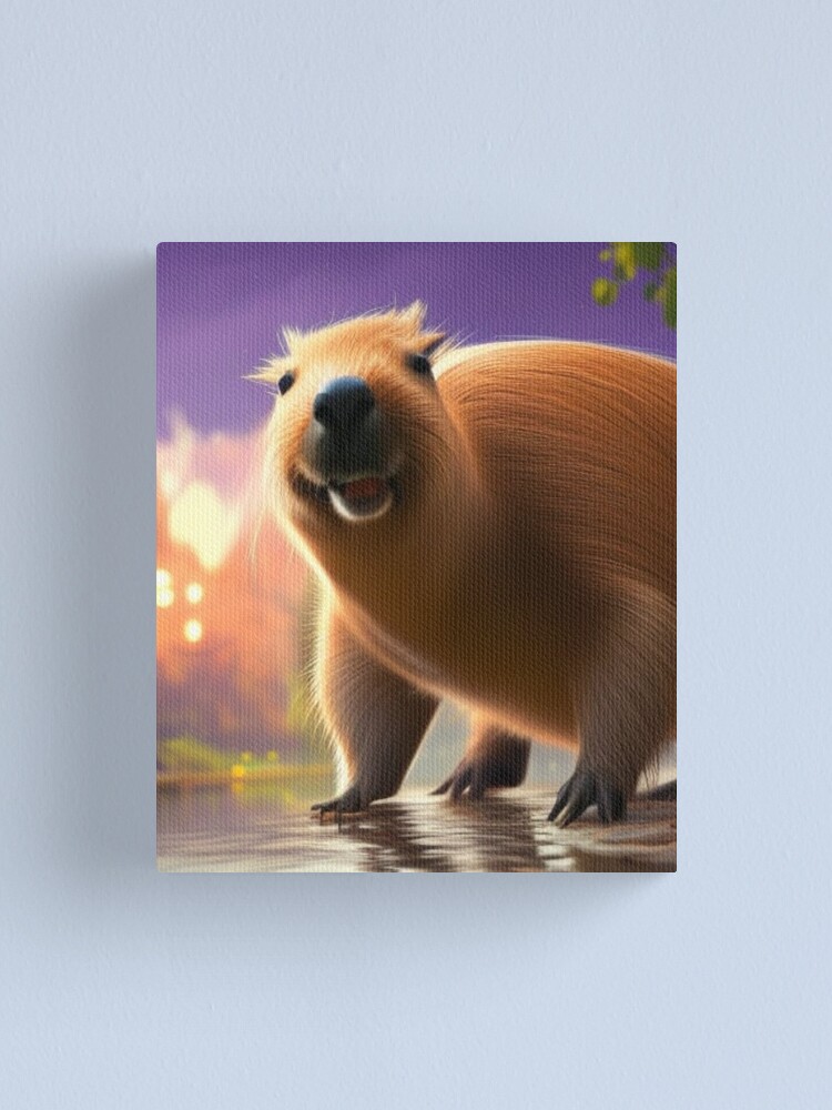 "Happy Capybara. Cute Capybaras" Canvas Print for Sale by LeanDesigns ...