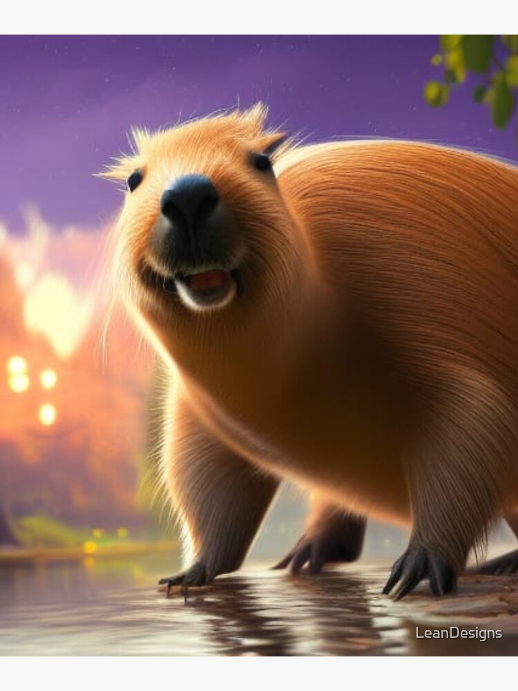 "Happy Capybara. Cute Capybaras" Poster for Sale by LeanDesigns | Redbubble