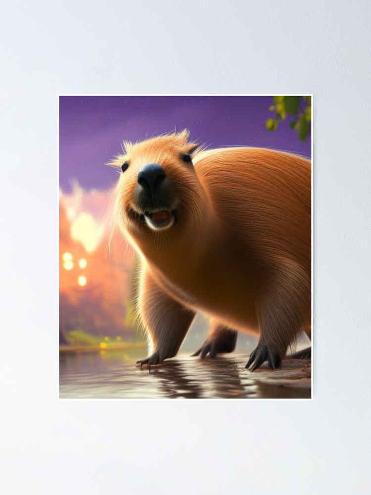 "Happy Capybara. Cute Capybaras" Poster for Sale by LeanDesigns | Redbubble