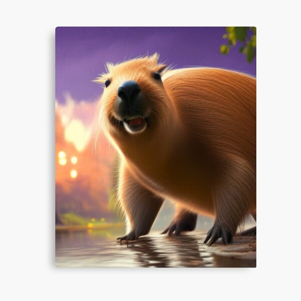 "Happy Capybara. Cute Capybaras" Canvas Print for Sale by LeanDesigns ...