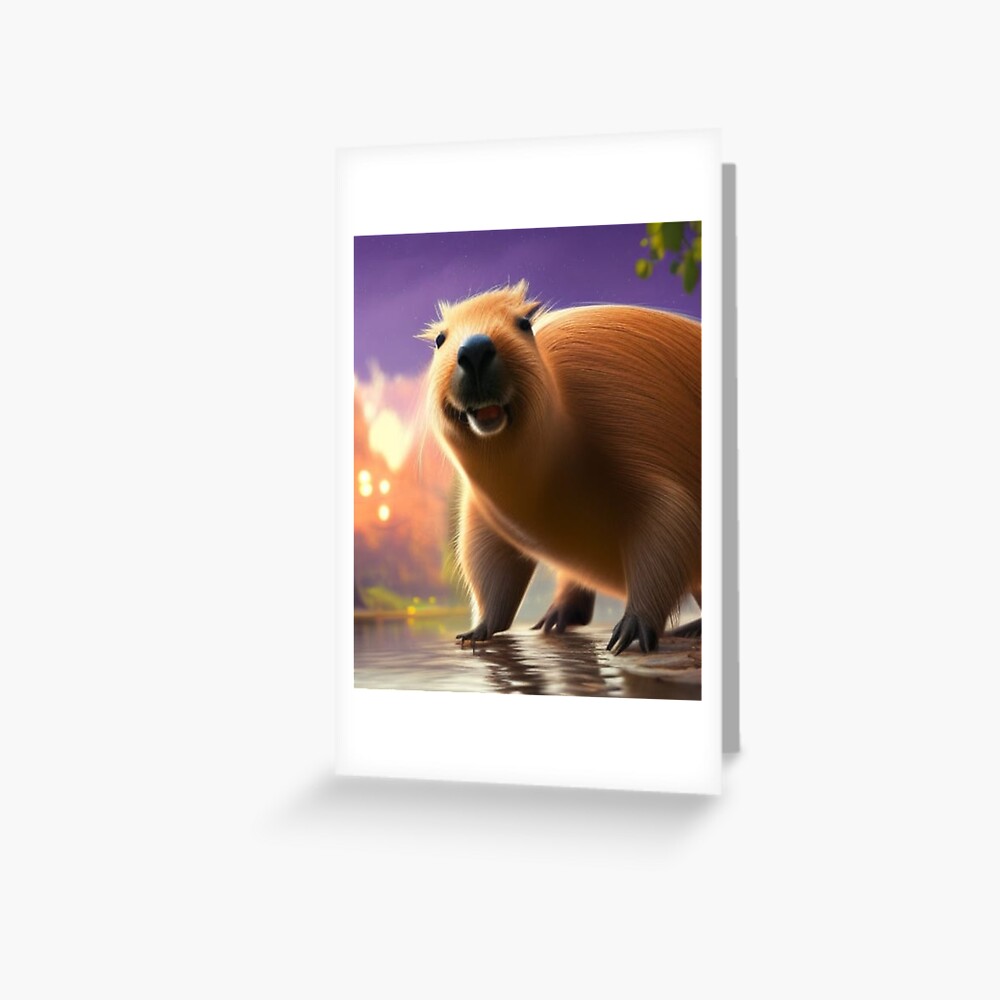 "Happy Capybara. Cute Capybaras" Greeting Card for Sale by LeanDesigns ...