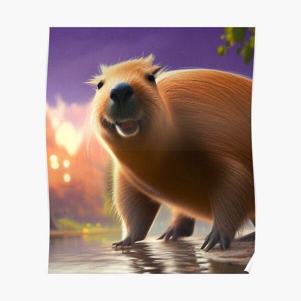 "Happy Capybara. Cute Capybaras" Poster for Sale by LeanDesigns | Redbubble