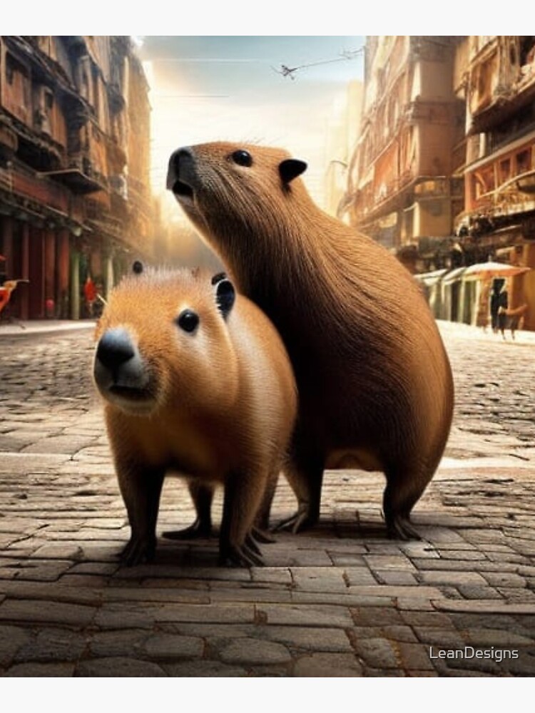 "Exploring Town Capybara. Cute Capybaras" Poster for Sale by ...