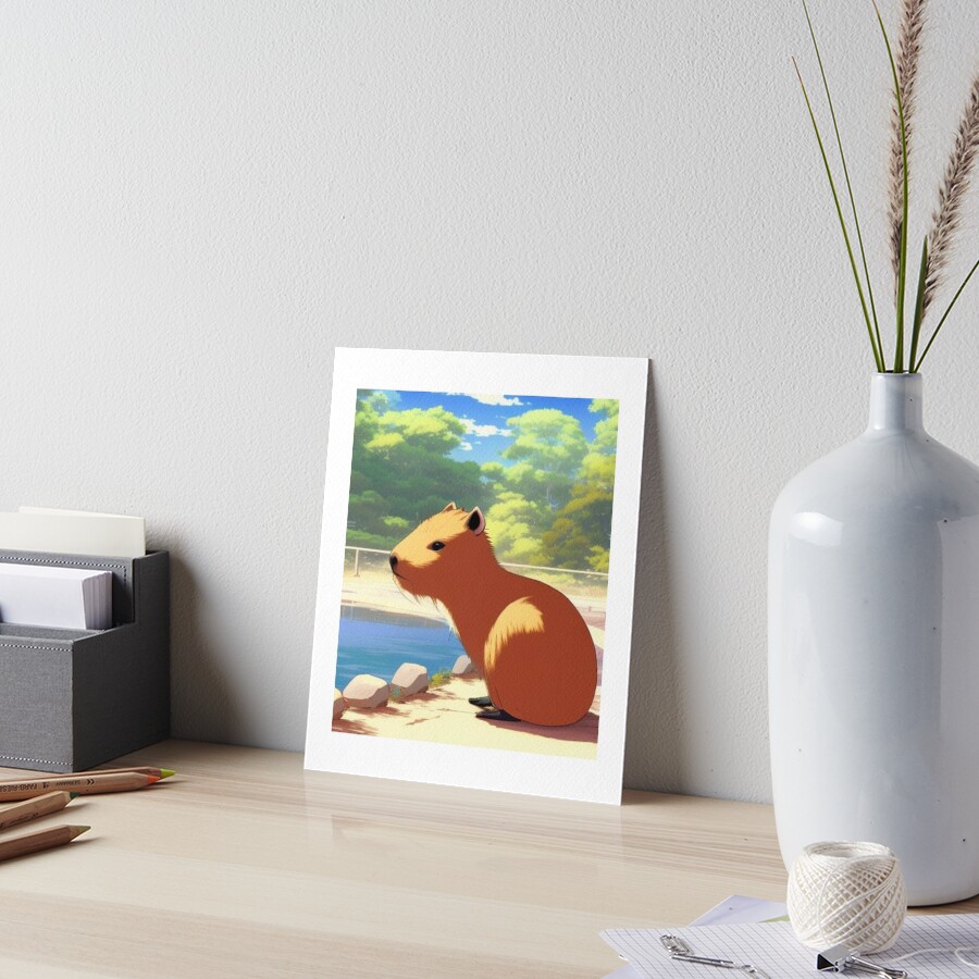 "Chilling Capybara. Cute Capybaras" Art Board Print for Sale by ...