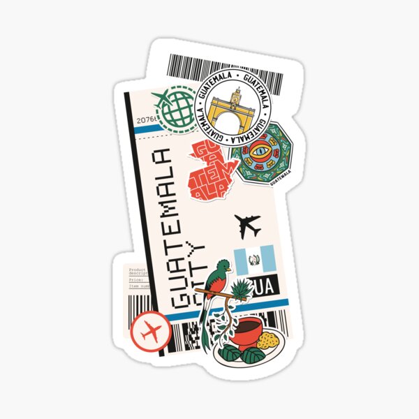 "Air ticket Guatemala City - travel first class" Sticker by Shirtey ...