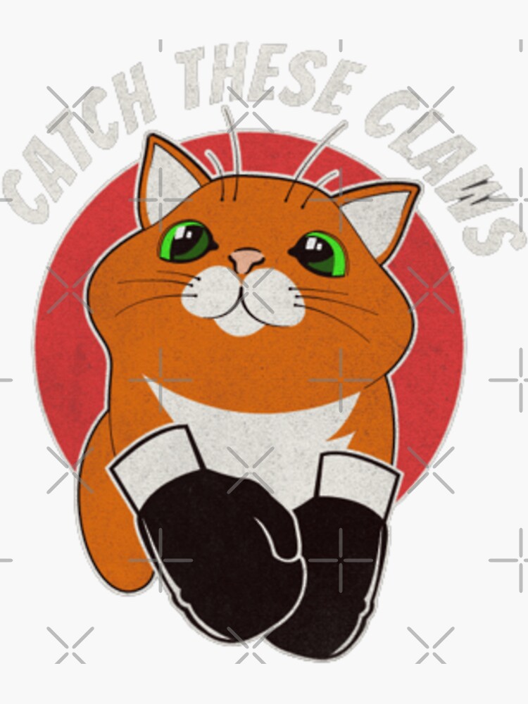"Grab those claws, orange box cat" Sticker for Sale by Haron20 | Redbubble