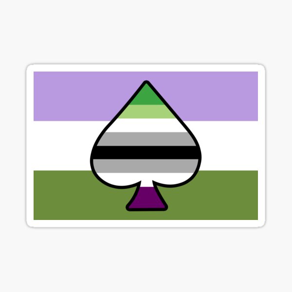 "Aroace and genderqueer pride flag with ace of spades" Sticker for Sale ...