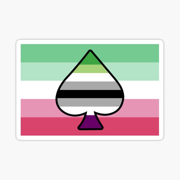 "Aroace and abrosexual pride flag with ace of spades" Sticker for Sale ...