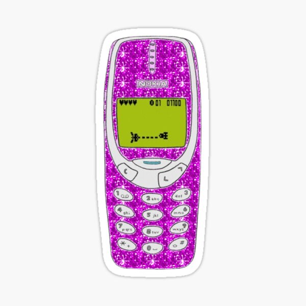 "Retro phone purple glitter sticker" Sticker for Sale by Salma-arts ...