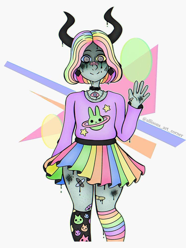 "Pastel Demon" Sticker for Sale by little-allison | Redbubble