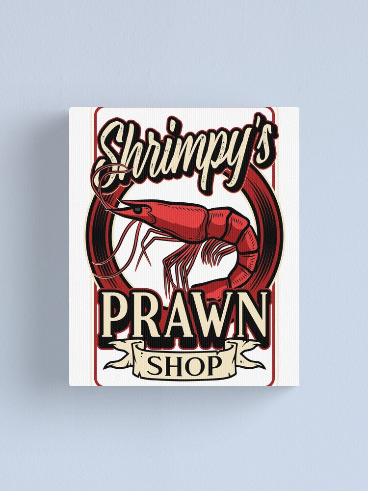 Lienzo «Logotipo de la tienda de gambas de Shrimpy. Juego de palabras ...