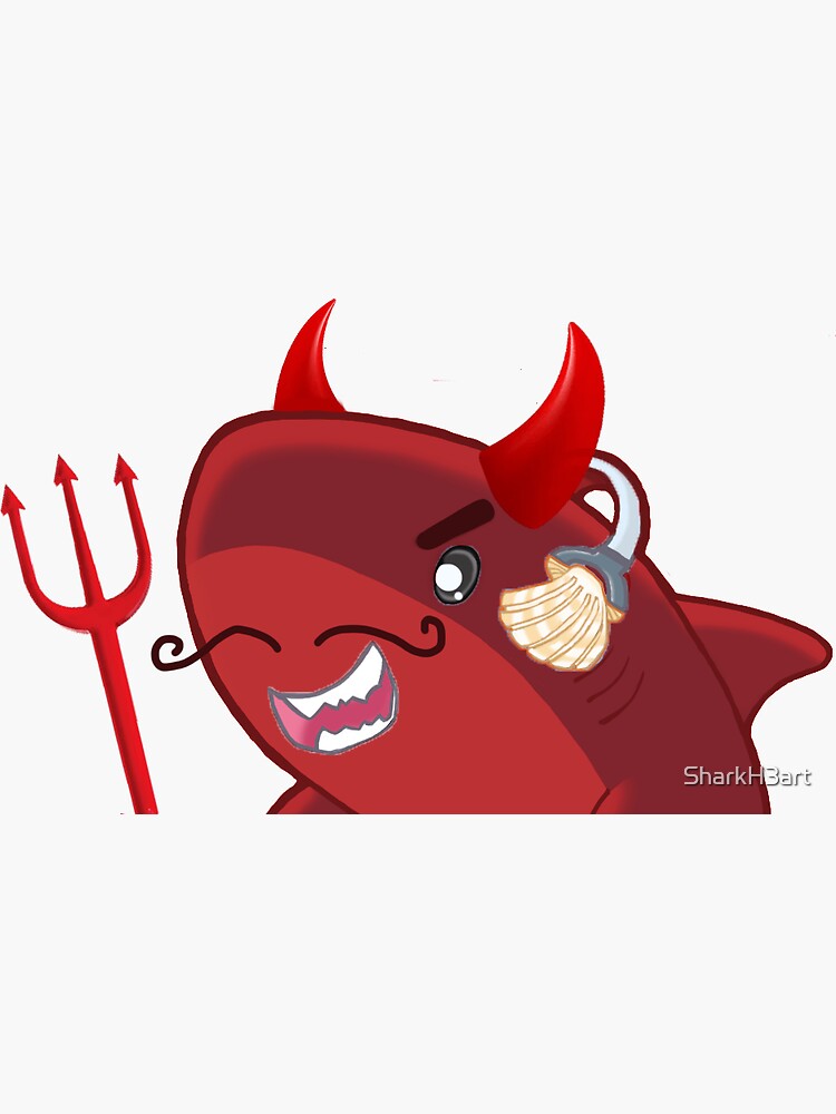 "Devil Shark" Sticker for Sale by SharkH3art | Redbubble