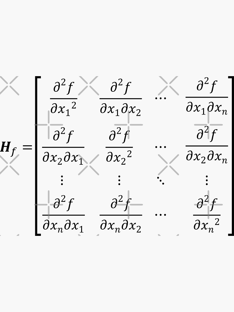 "Hessian Matrix, important tool of differential calculus" Sticker for Sale by ScienceCorner ...