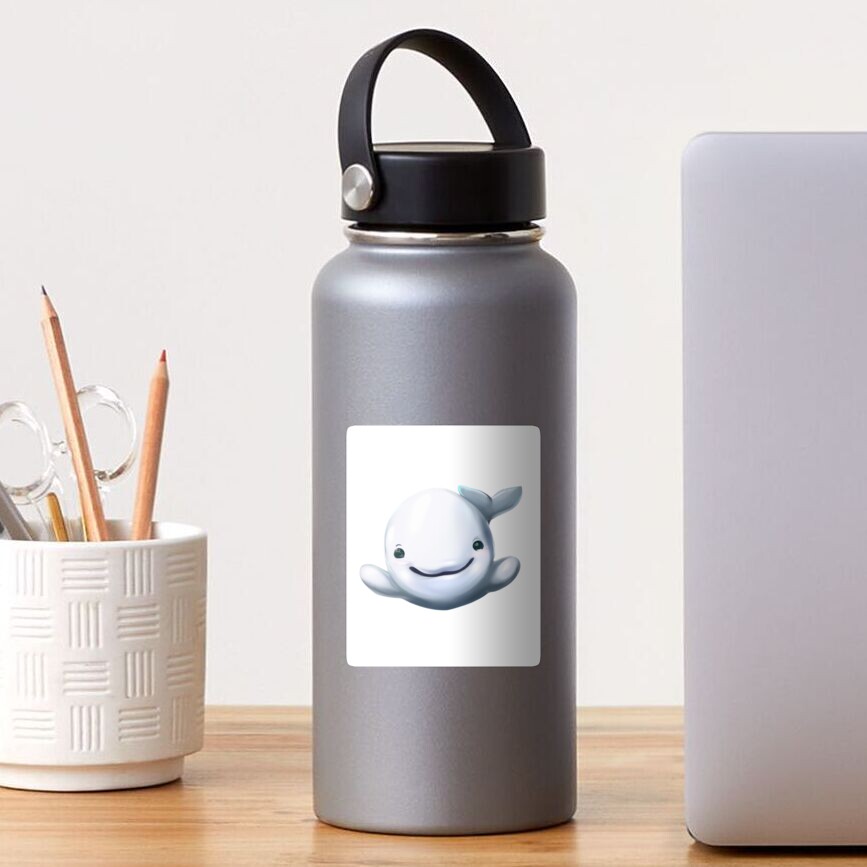 "Very Cute Beluga Whale. Kawaii Animals" Sticker for Sale by ...