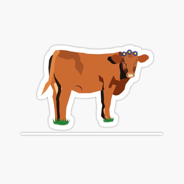 "Hippy Flower Crown Cow" Sticker for Sale by Jupiter-Nimbus | Redbubble