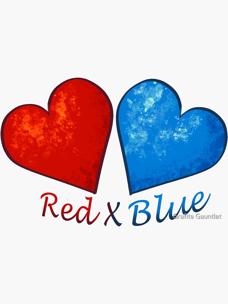"Red X Blue" Sticker for Sale by Sketchyleigh | Redbubble