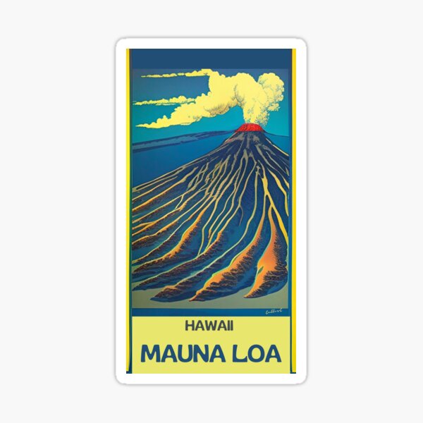 "Mauna Loa Volcano - Hawaii By CallisC" Sticker for Sale by CalliopeCr ...