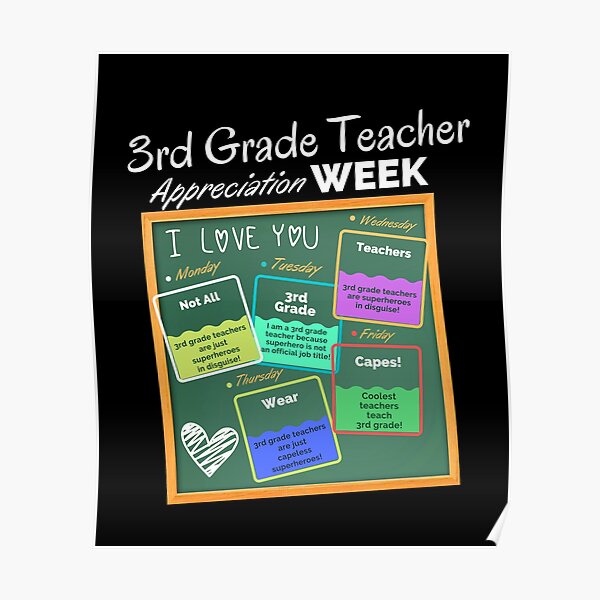 "3rd Grade Teacher Appreciation Week" Poster for Sale by superteachers ...