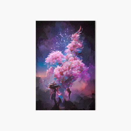 "Blooming Pink Fantasy Tree, Tree with purple Flowers, Mystical Digital ...