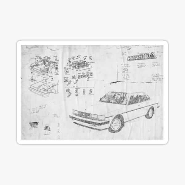 "Toyota Cressida Diagram Blueprint" Sticker for Sale by anargamanoppo ...
