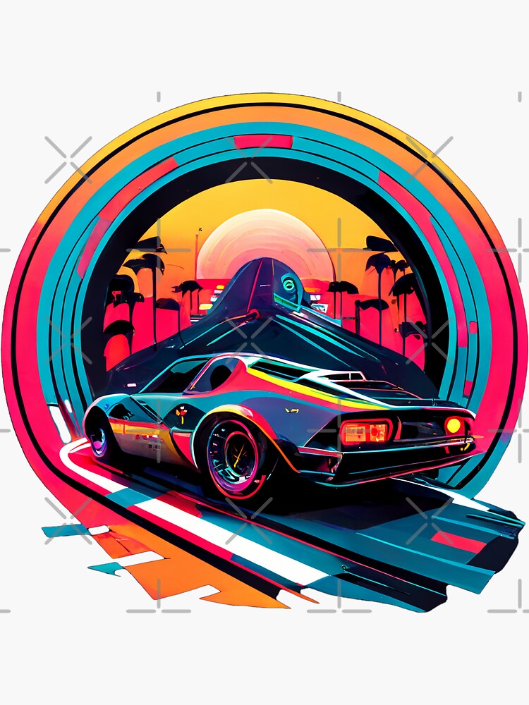 "Retro Futuristic Car concept " Sticker for Sale by Kaasi | Redbubble