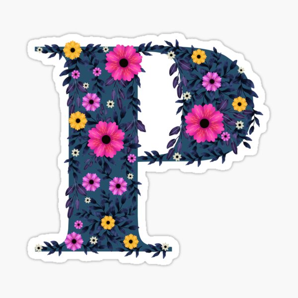 "Beautiful Monogram P with flowers" Sticker for Sale by Pligo | Redbubble