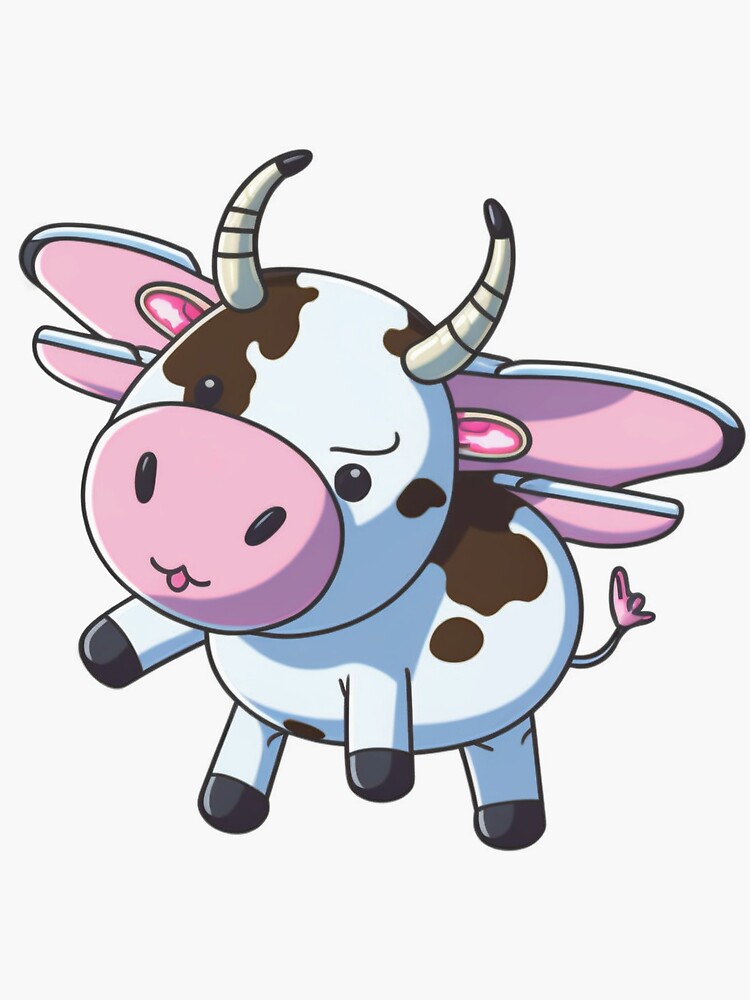 "Flying butterfly cow" Sticker for Sale by CutePlanetEarth | Redbubble