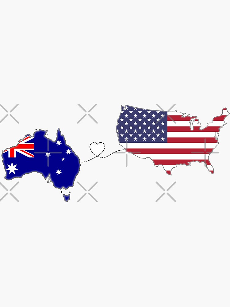 "Australia - USA | Long Distance Love" Sticker for Sale by toofardesign ...