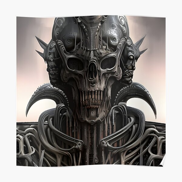 "Industrial Menacing Evil Skull " Poster for Sale by JKirchnerArt ...