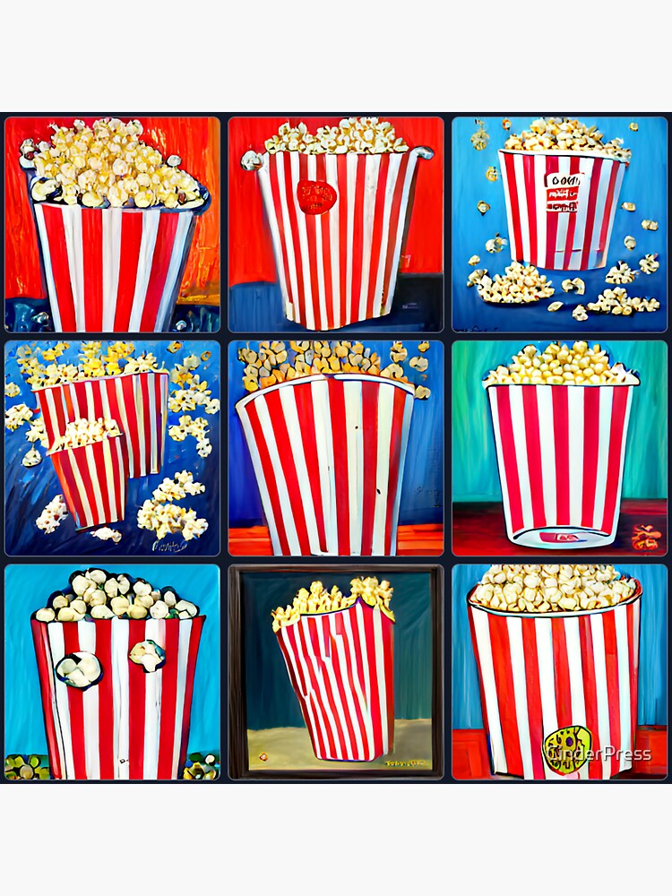 "Business of Popping Corn art / Popcorn art" Sticker for Sale by ...