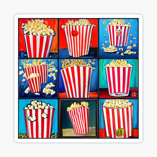 "Business of Popping Corn art / Popcorn art" Sticker for Sale by ...