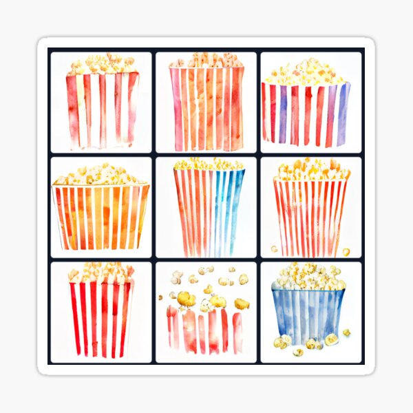 "Business of Popping Corn art / Popcorn art" Sticker for Sale by ...