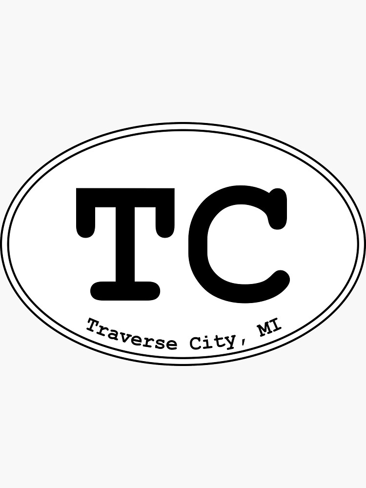 "TC - Traverse City Michigan Oval Design" Sticker for Sale by dodgemdesigns | Redbubble