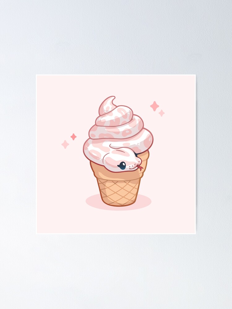 "Ice cream snake" Poster for Sale by Lilypawstudio | Redbubble