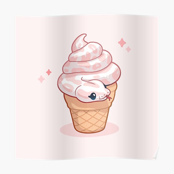 "Ice cream snake" Poster for Sale by Lilypawstudio | Redbubble