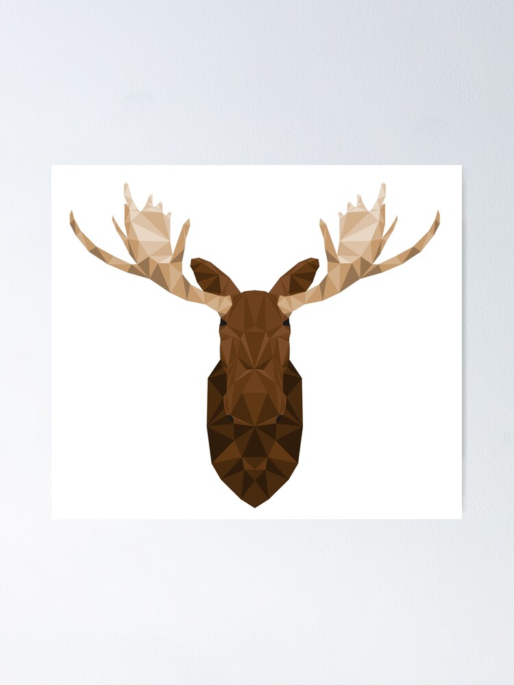 "Geometric Moose Head" Poster by TheLivingEthan | Redbubble