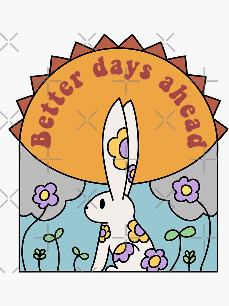 "Positive Bunny" Sticker for Sale by Silent0Forest | Redbubble