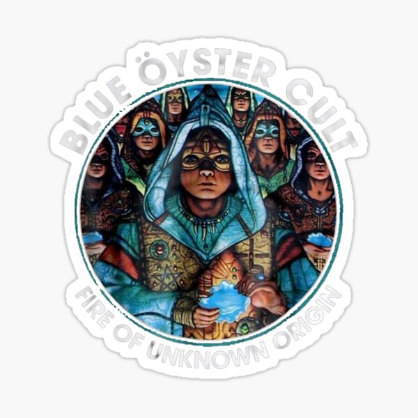 "Fire Blue Öyster Cult" Sticker for Sale by RuthDMoya | Redbubble