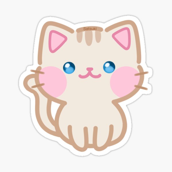 "Cute cat simple design" Sticker for Sale by Satsuki-art | Redbubble