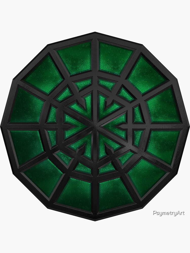 "Resurrection Emblem - Black and Green on Black Background" Sticker for ...