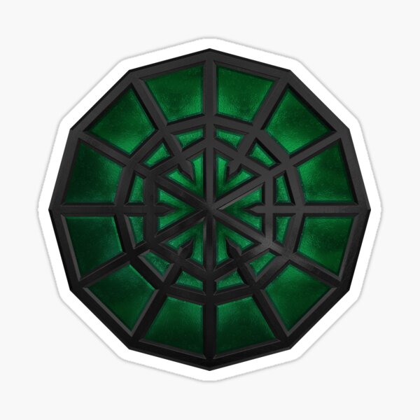 "Resurrection Emblem - Black and Green on Black Background" Sticker for ...
