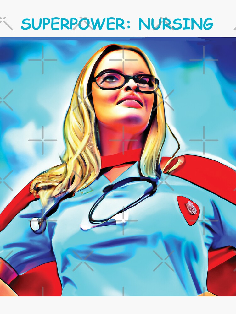 "Nursing is my Superpower: Comic Book Superhero Nurse" Sticker for Sale ...