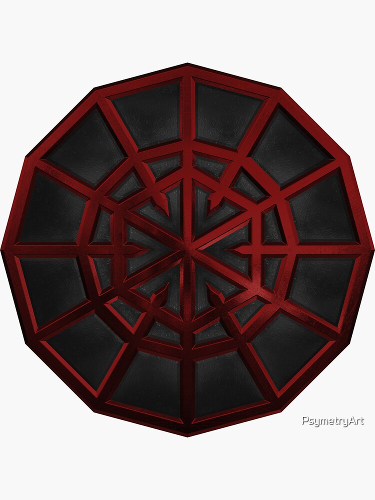 "Resurrection Emblem - Red and Black on Black Background" Sticker for ...