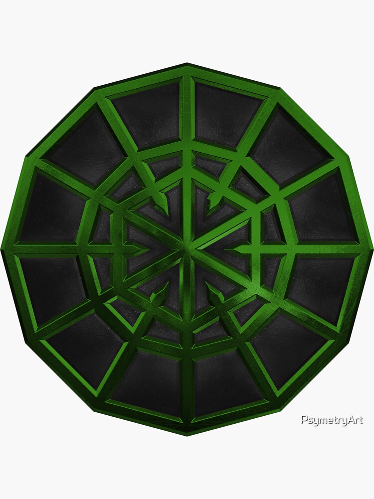 "Resurrection Emblem - Green and Black on Black Background" Sticker for ...