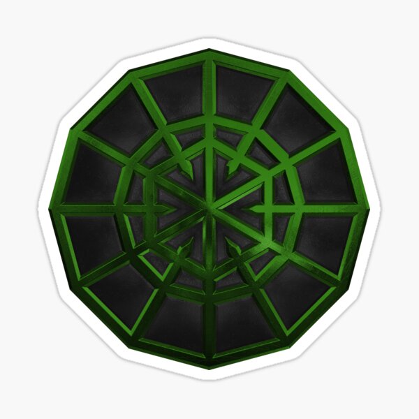 "Resurrection Emblem - Green and Black on Black Background" Sticker for ...