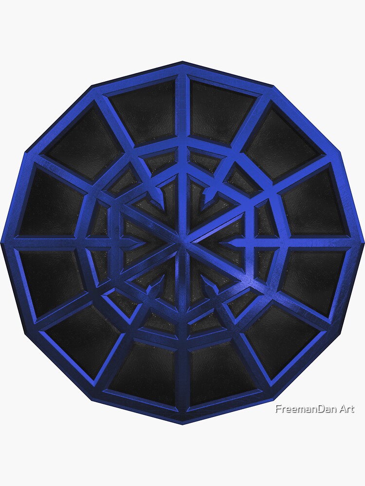 "Resurrection Emblem - Blue and Black on Black Background" Sticker for ...