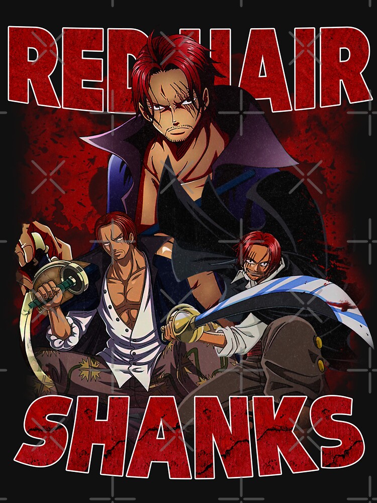 "Red Hair Shanks Vintage Bootleg Design" T-shirt for Sale by IkaXII ...