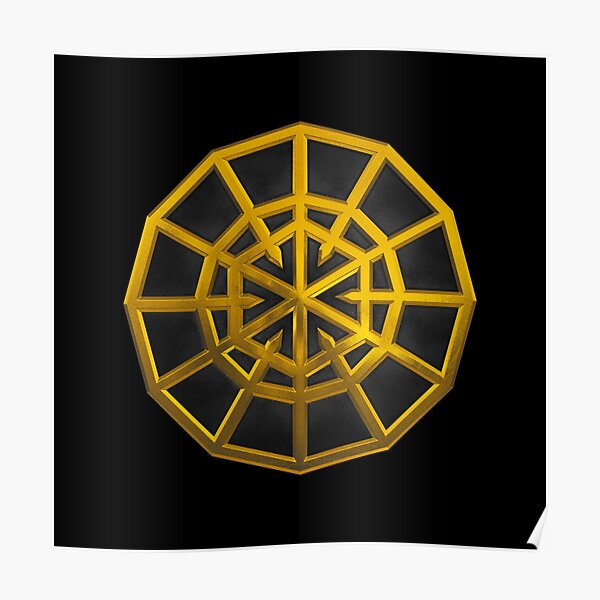 "Resurrection Emblem - Orange and Black on Black Background" Poster for ...