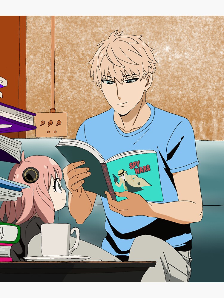 "Anya and Loid Reading" Sticker for Sale by OdysseysMuse | Redbubble