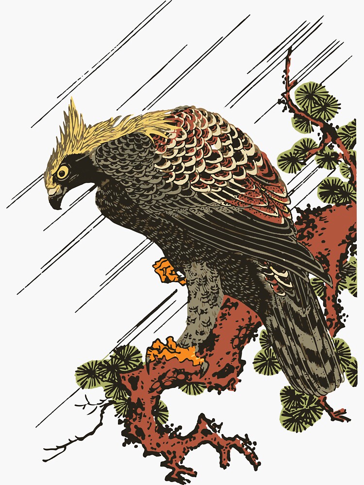 "Eagle on a Pine Branch in the Rain, 1770s - Vintage" Sticker for Sale ...